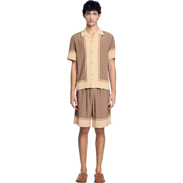 Sandro Short-sleeved Patterned Shirt - Hazel