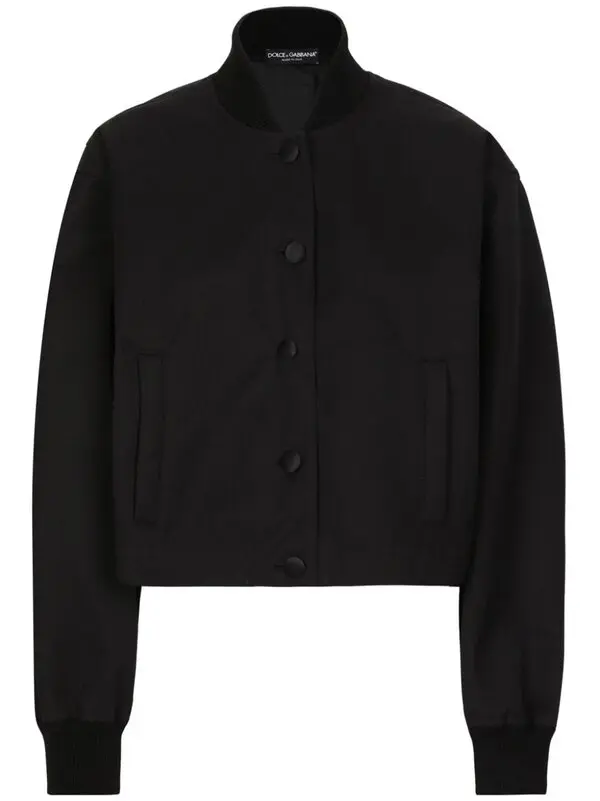 Dolce & Gabbana Buttoned Long-sleeve Windbreaker - Black