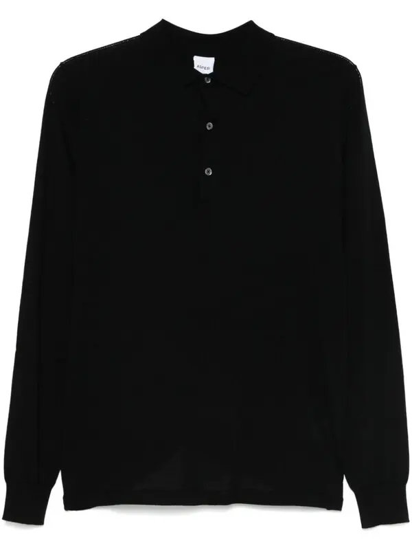 Aspesi Wool Polo Shirt - Black