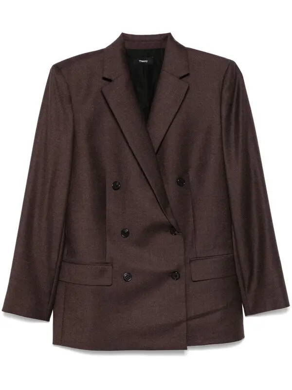 Theory Hickory Flannel Blazer - Brown
