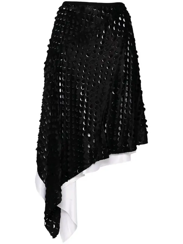 Helmut Lang Hole-punched Scarf Hem Skirt