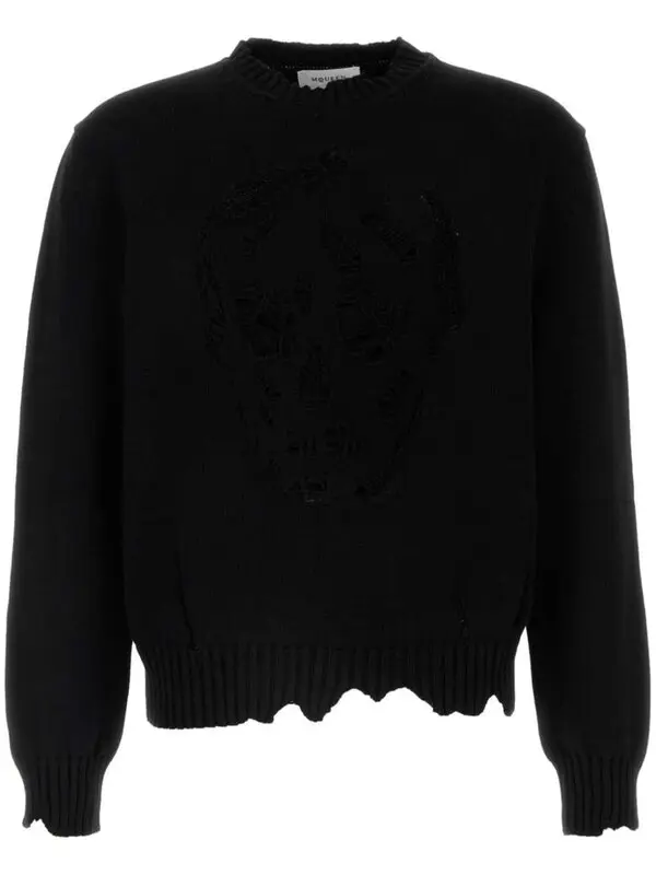 Alexander McQueen Distressed Skull Sweater - Black