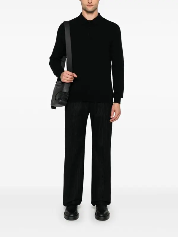 Eric Bompard Long-sleeve Polo Shirt - Black