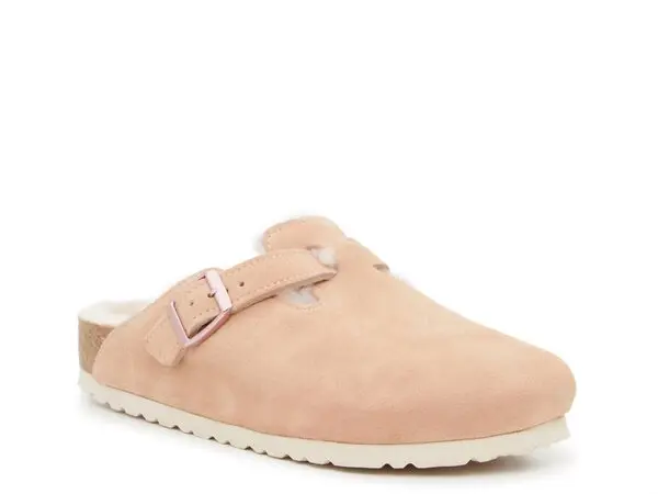 Buy BIRKENSTOCK Boston Shearling Clog In Light Rose - Beige At 40% Off ...