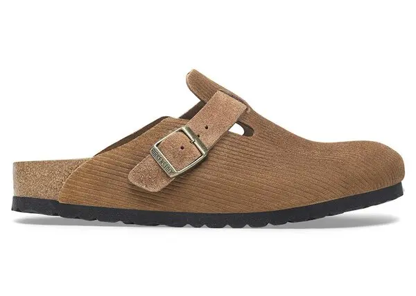 BIRKENSTOCK Boston Embossed Corduroy Clogs - Dark Tea