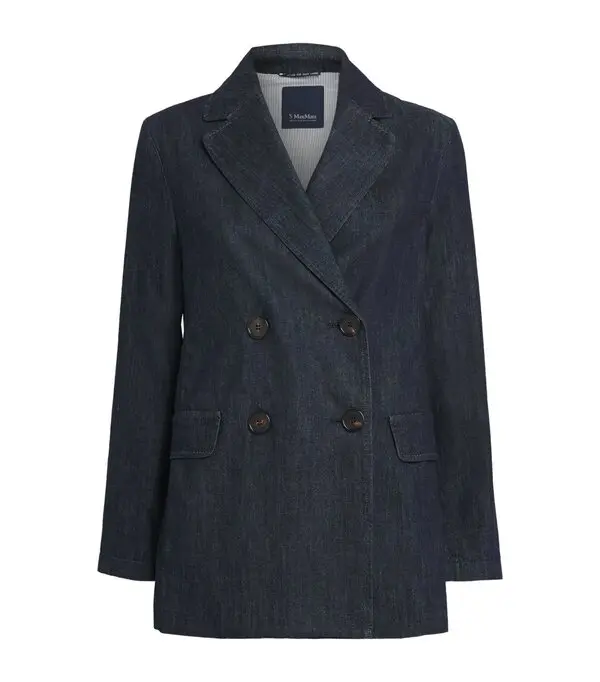 Max Mara Denim Single-breasted Blazer - Blue