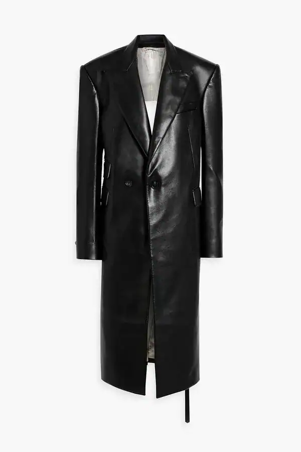 Peter Do Openback Faux Leather Coat In Black - 60% Off | Editorialist