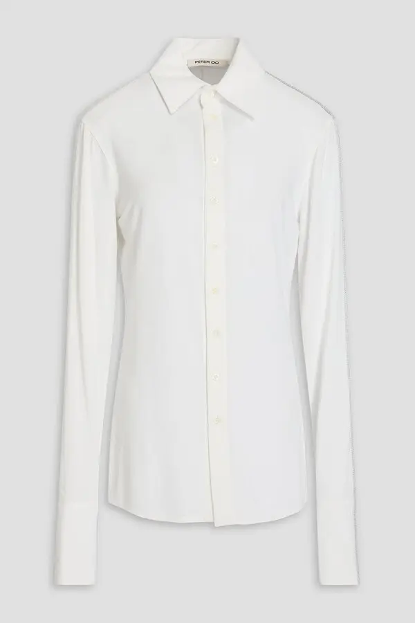 PETER DO Embroidered Stretch-jersey Shirt