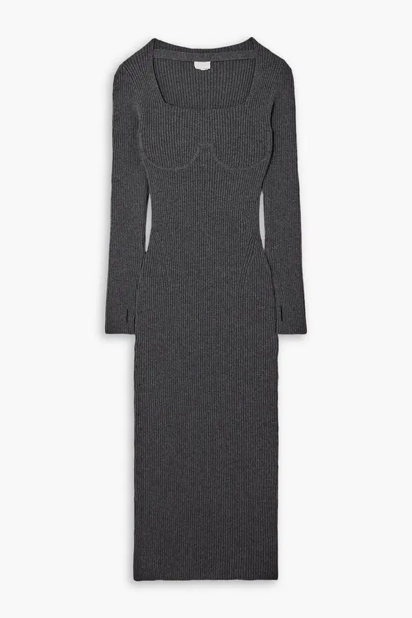 Patou Ribbed Wool-blend Maxi Dress