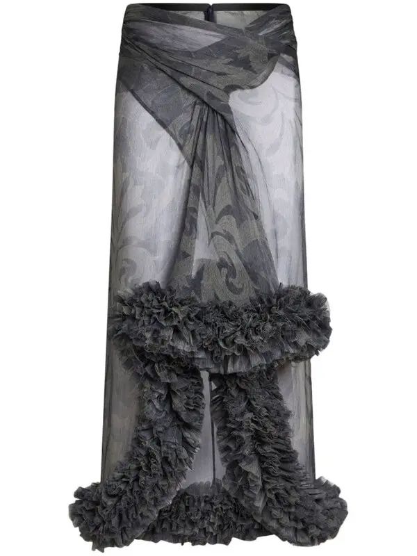 Etro Printed Ruched Midi Skirt
