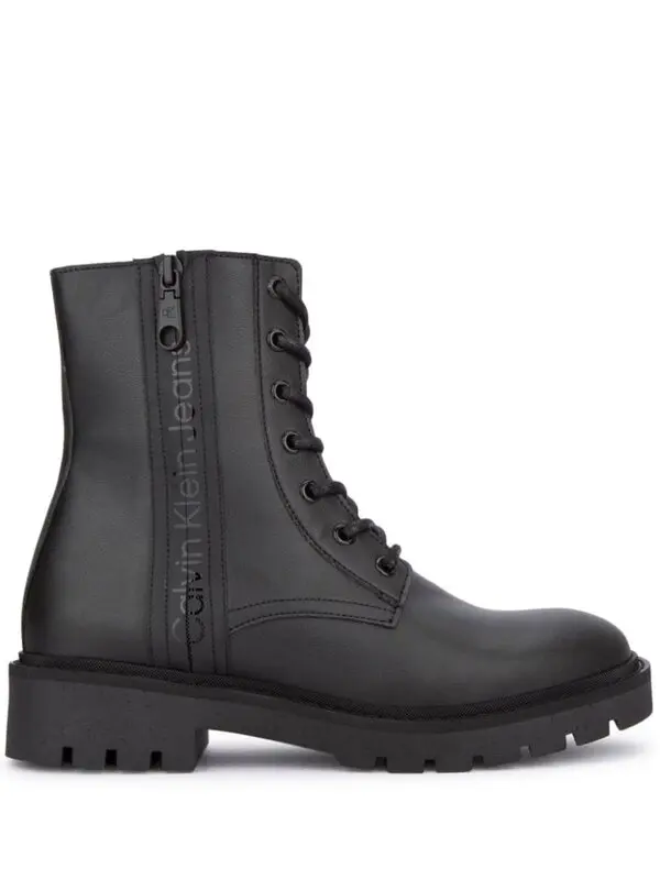 Calvin Klein Logo-print Boots - Black