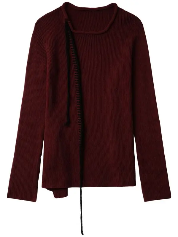 Y’s Decorative-stitching Wool Jumper
