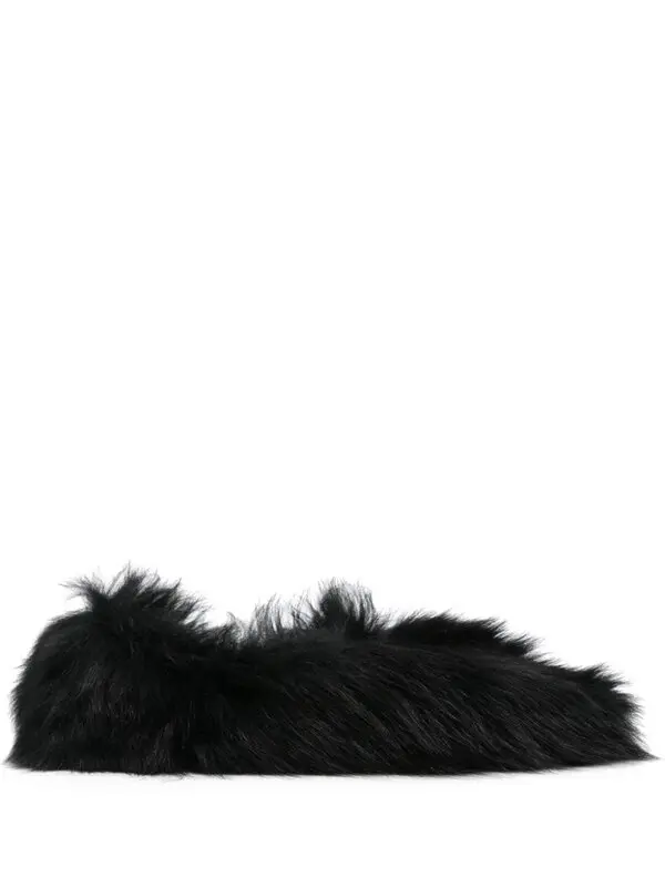 JIL SANDER Faux-fur Ballerina Shoes - Black