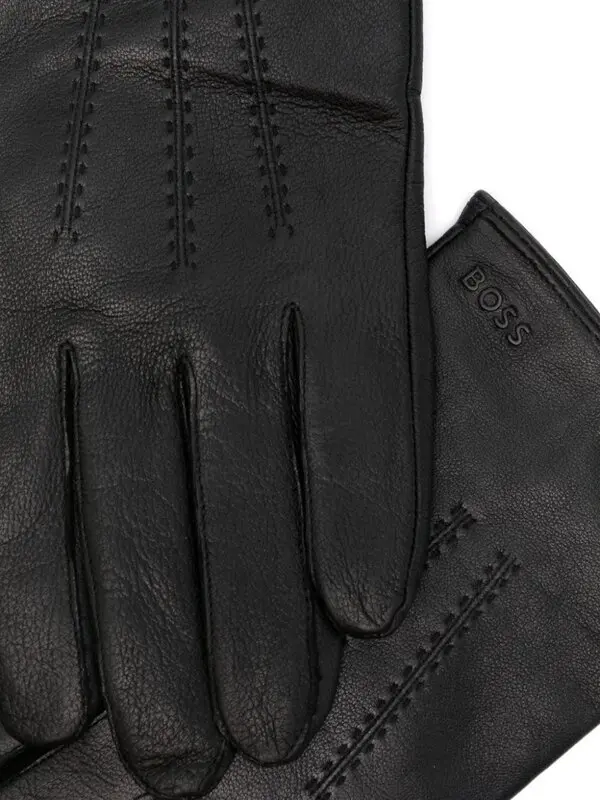 Hugo Boss Leather Gloves - Black | Editorialist