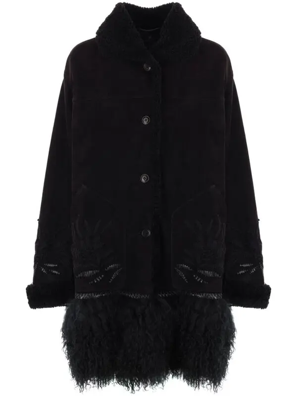 Ermanno Scervino Embroidered Shearling Coat