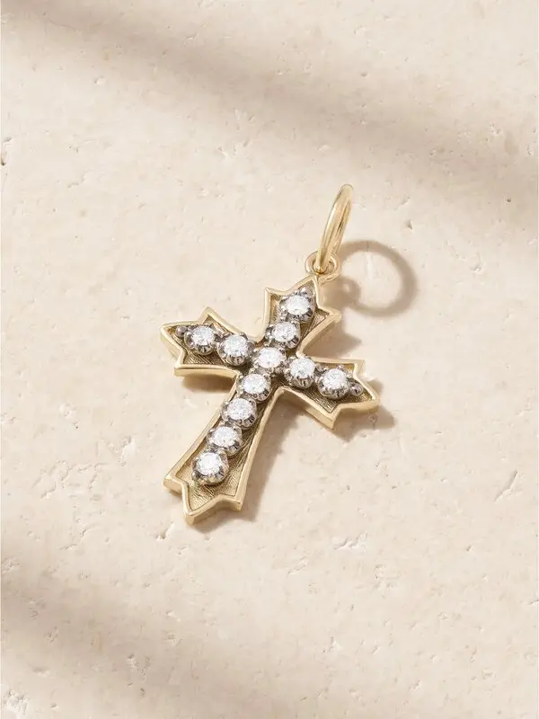Jacquie Aiche Sophia Diamond Cross Pendant - Gold