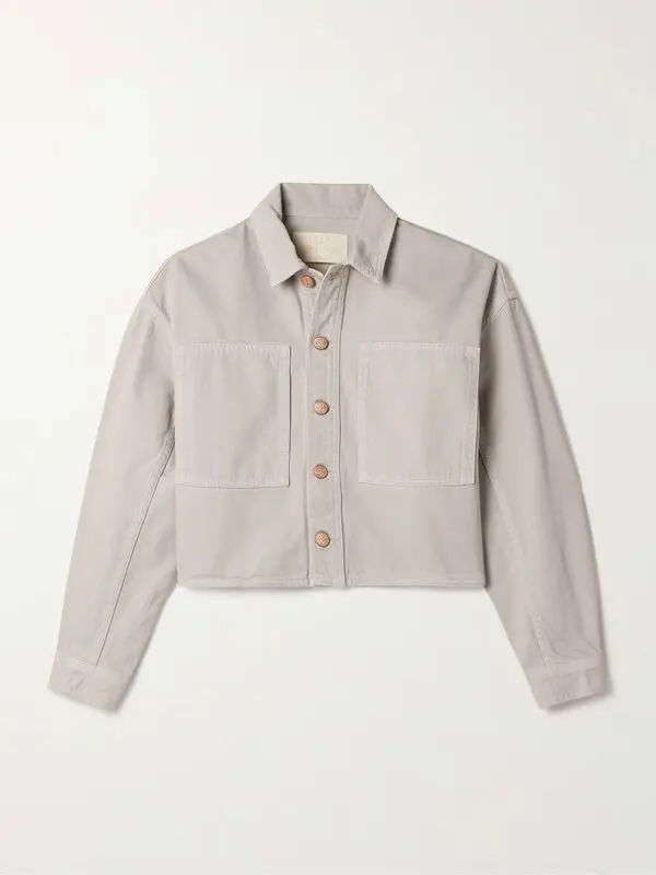 Ulla Johnson Bobbi Cropped Denim Jacket - Gray