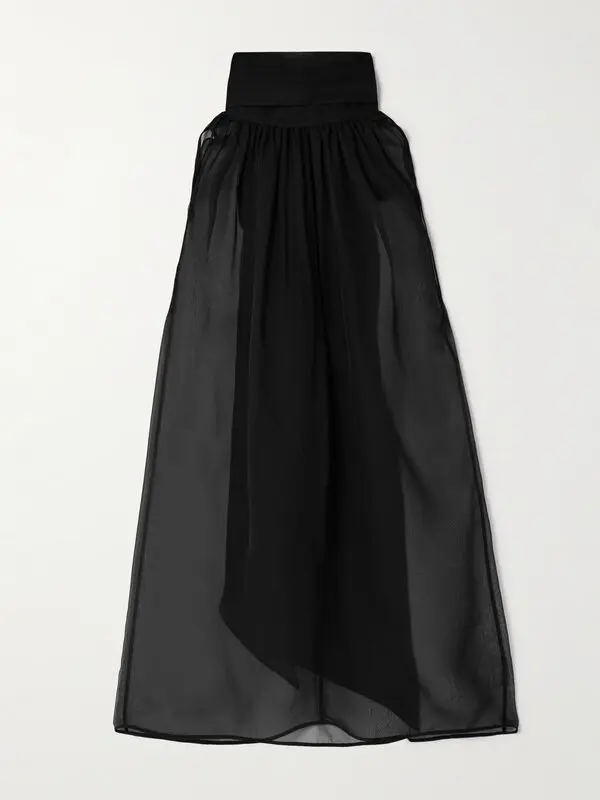 Saint Laurent Tie-neck Silk-chiffon Blouse - Black