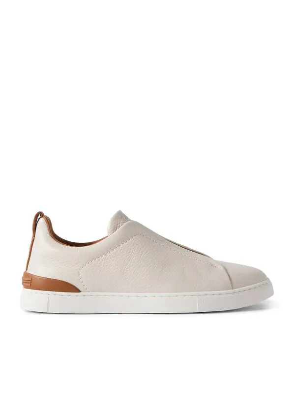 Zegna Triple Stitch™ Deerskin Slip-on Sneakers - White