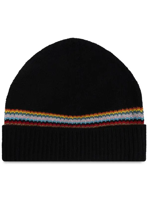 Paul Smith Stripe Detail Beanie - Black