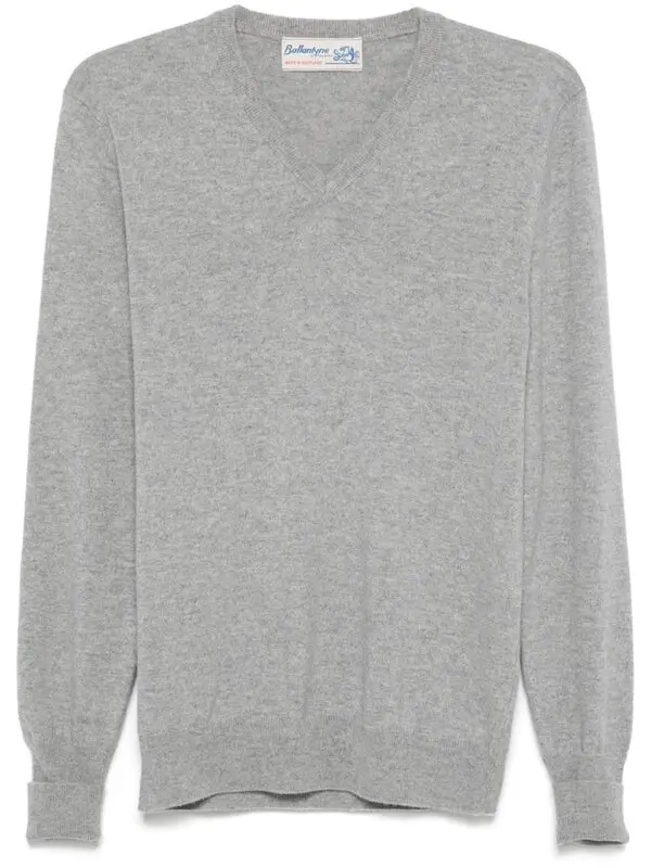BALLANTYNE Cashmere V-neck Sweater - Grey