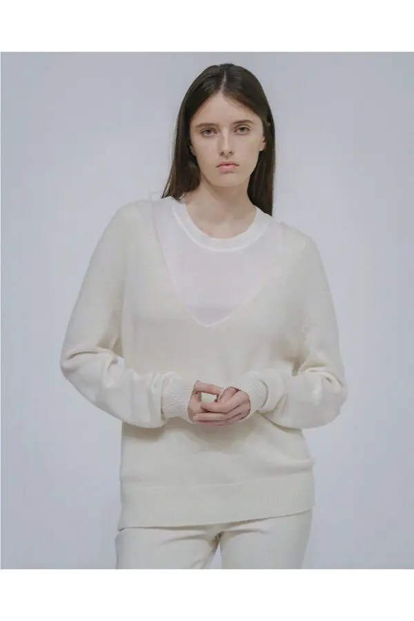 Rosetta Getty Deep V-neck Pullover - Neutral
