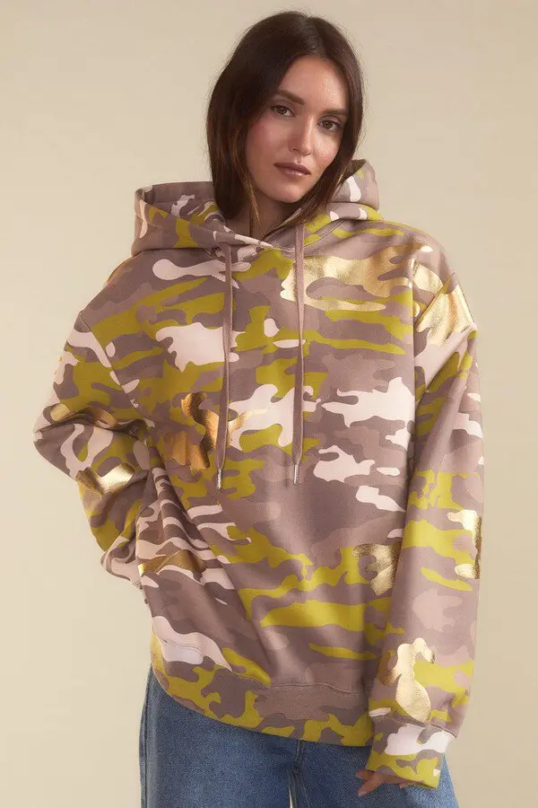 Cynthia Rowley Camouflage Print Hoodie - Neutral