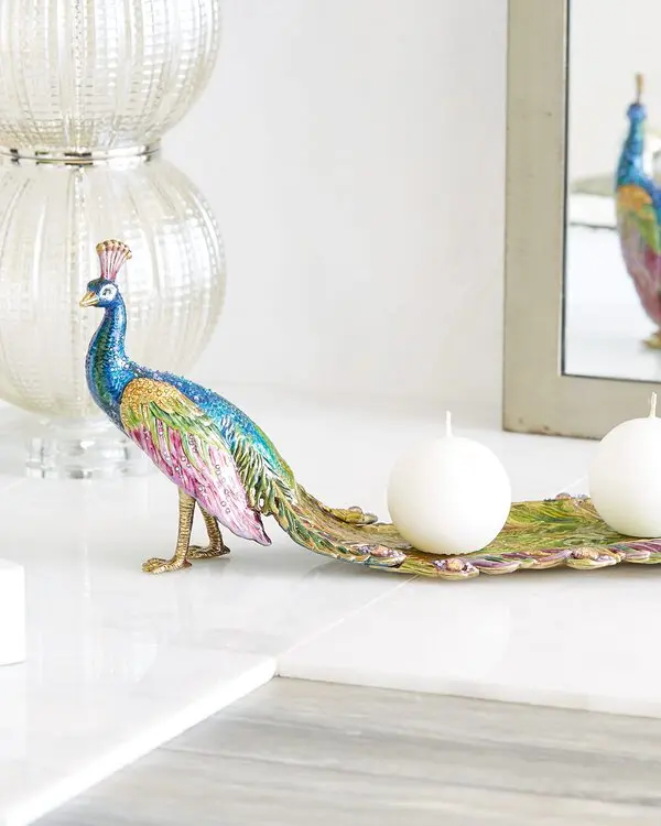 JAY STRONGWATER Peacock Tray