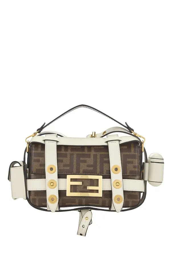 Fendi Coated Canvas Cage Baguette Bag