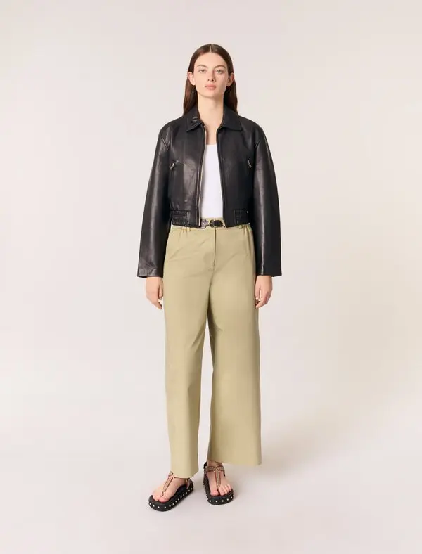 Maje Leather Jacket - Black