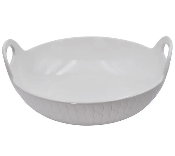 TEMP-TATIONS Carved Willow 3-qt Deep Serving Bowl W/ Handles