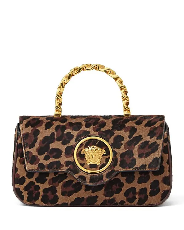 Versace La Medusa Mini Calf Hair Bag - Brown Mocha