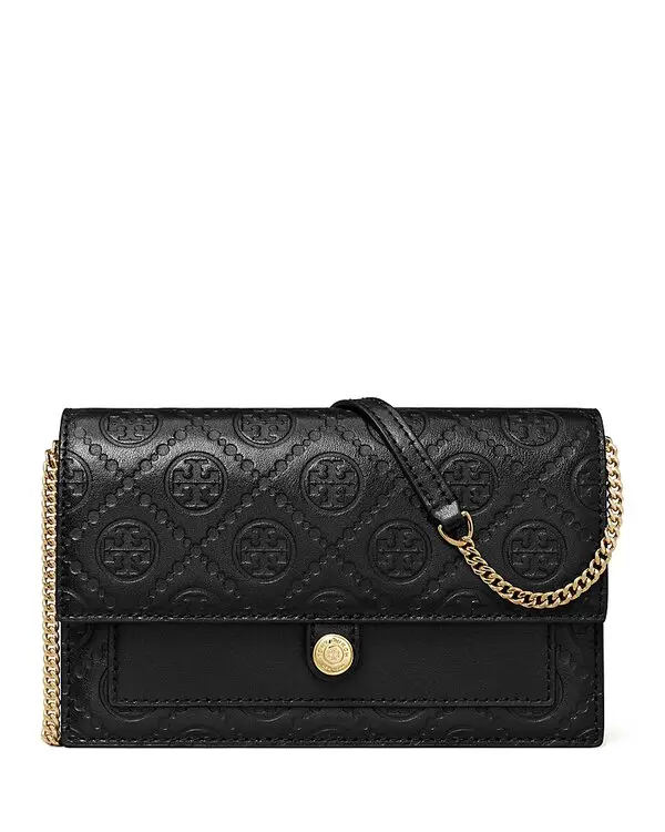 Tory Burch T Monogram Leather Chain Wallet
