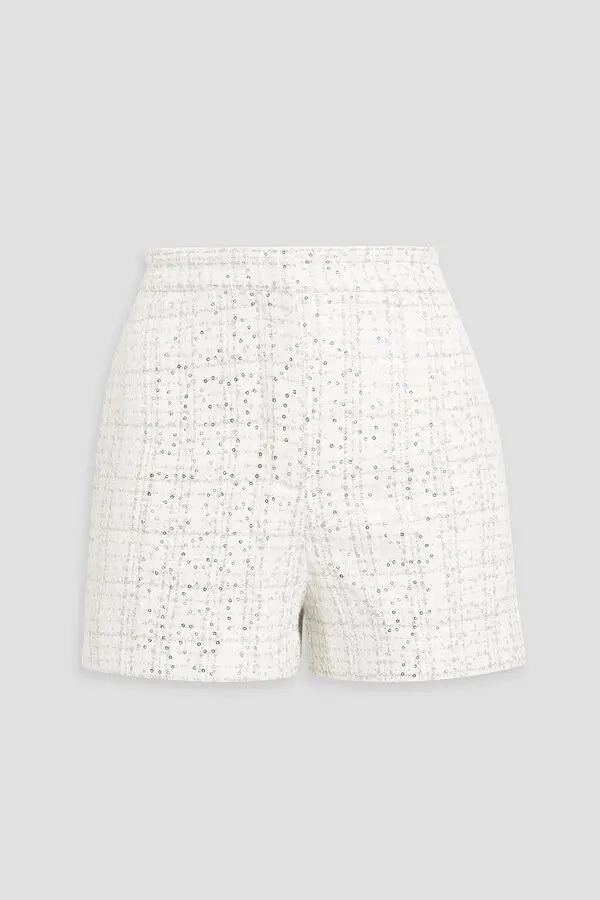 Maje Sequin-embellished Tweed Shorts