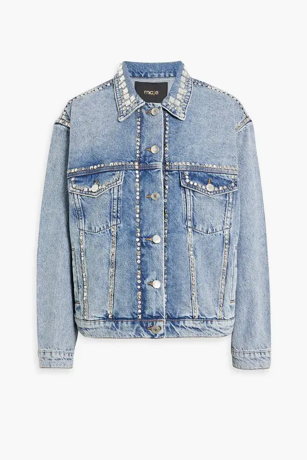 Maje Embellished Denim Jacket