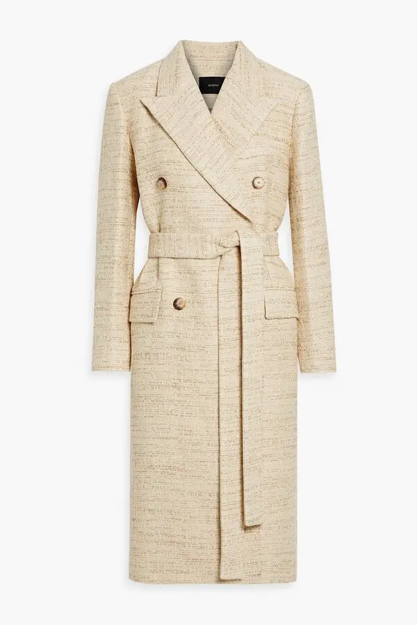 JOSEPH Cornwall Double-breasted Cotton-blend Tweed Coat