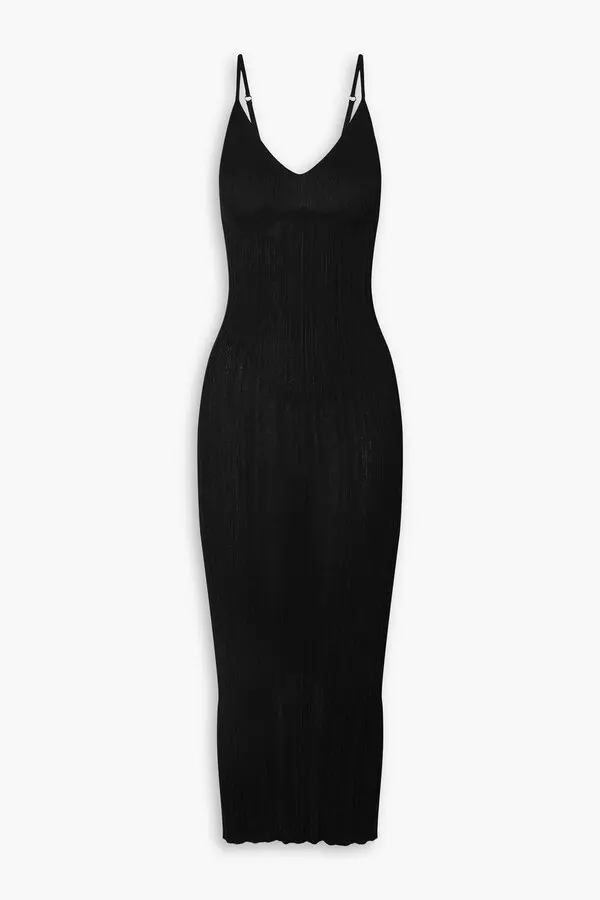 lvir knit dress Ribbed-Knit Midi In Black - 85% Off commercial
