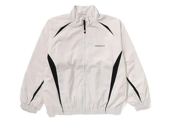 BAPE Bathing Ape Logo Nylon Track Jacket - Ivory