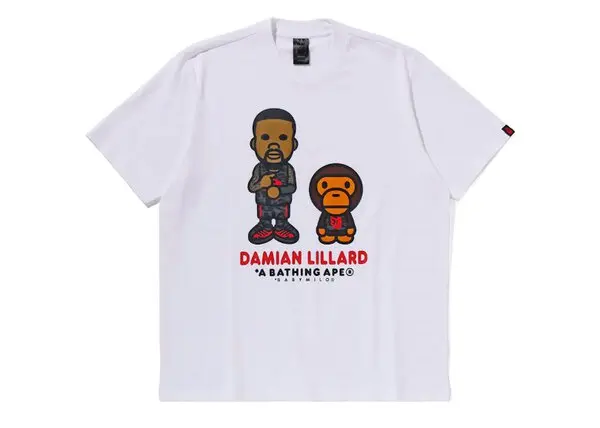 BAPE X Adidas Dame Baby Milo Tee Shirt - White