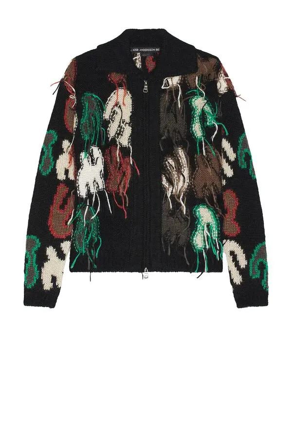 Andersson Bell Rainbow Intarsia Zip-up Cardigan