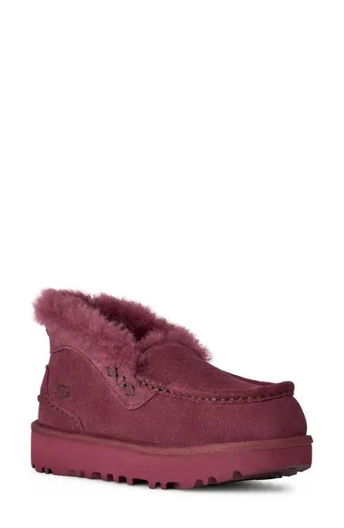 UGG Ansley Parc Genuine Shearling Platform Slipper - Burnt Magenta