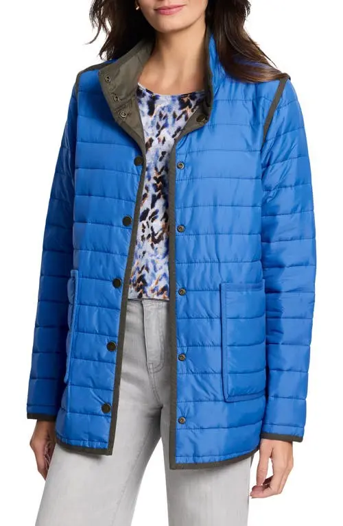 NIC+ZOE Allovette Reversible Quilted Jacket - Blue Multi