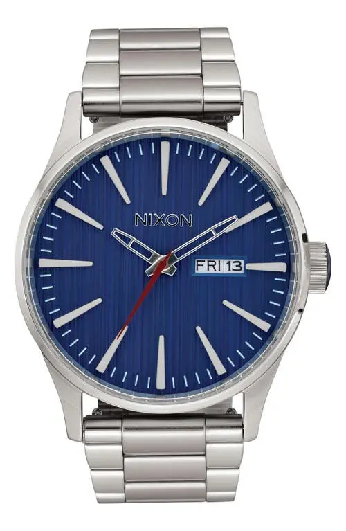 Nixon Sentry Bracelet Watch - Silver / Indigo