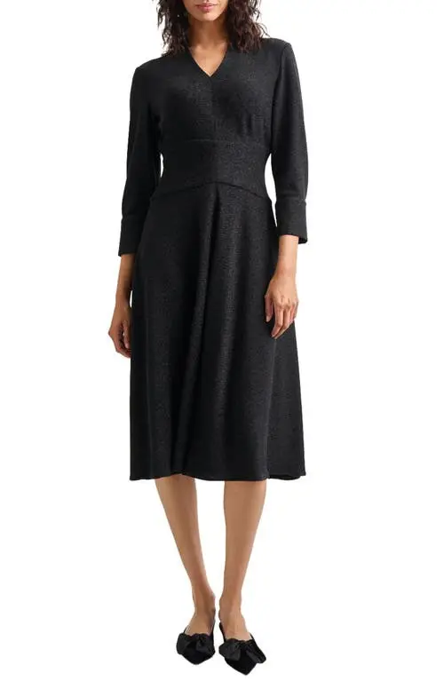 Misook Sparkle Stretch Midi Fit & Flare Dress