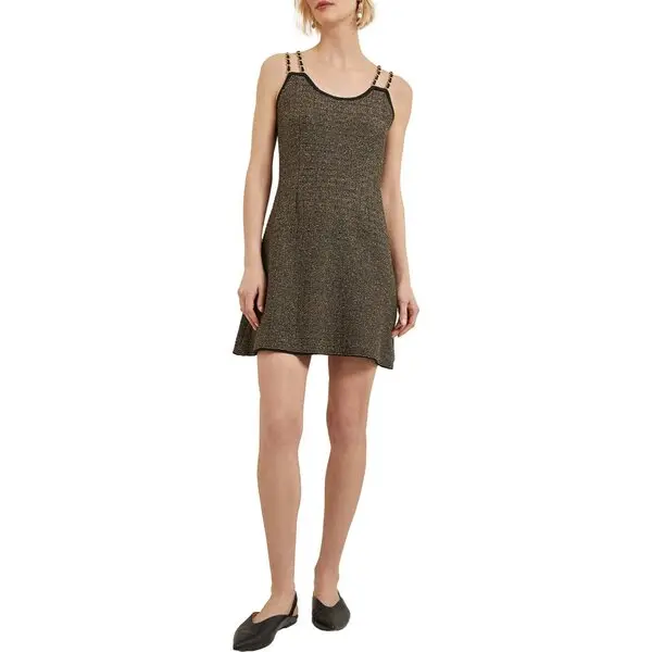 Misook Double Chain Strap Sleeveless Minidress