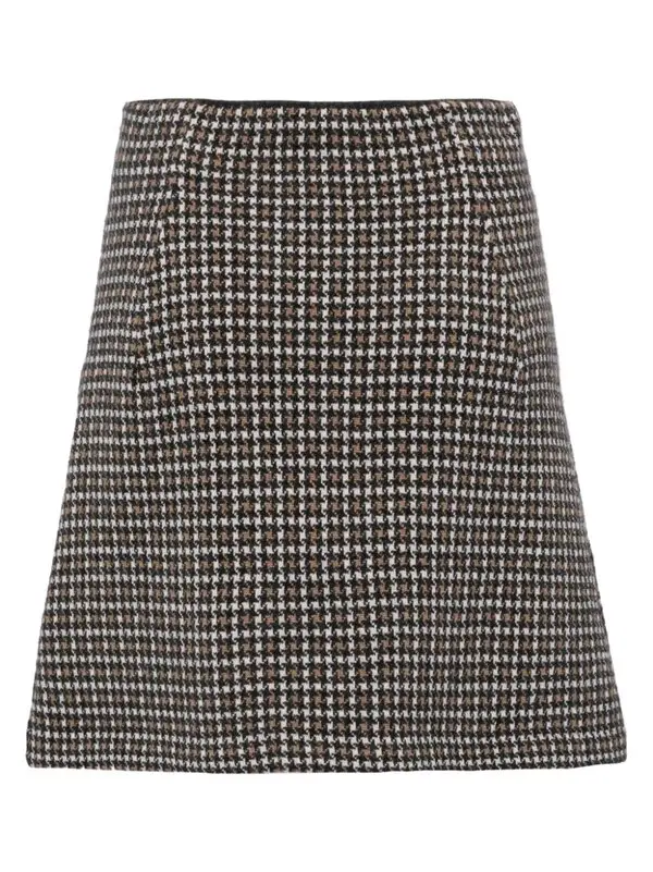 N.peal Houndstooth Knitted Skirt