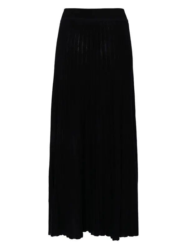 N.peal Long Knitted Skirt - Black