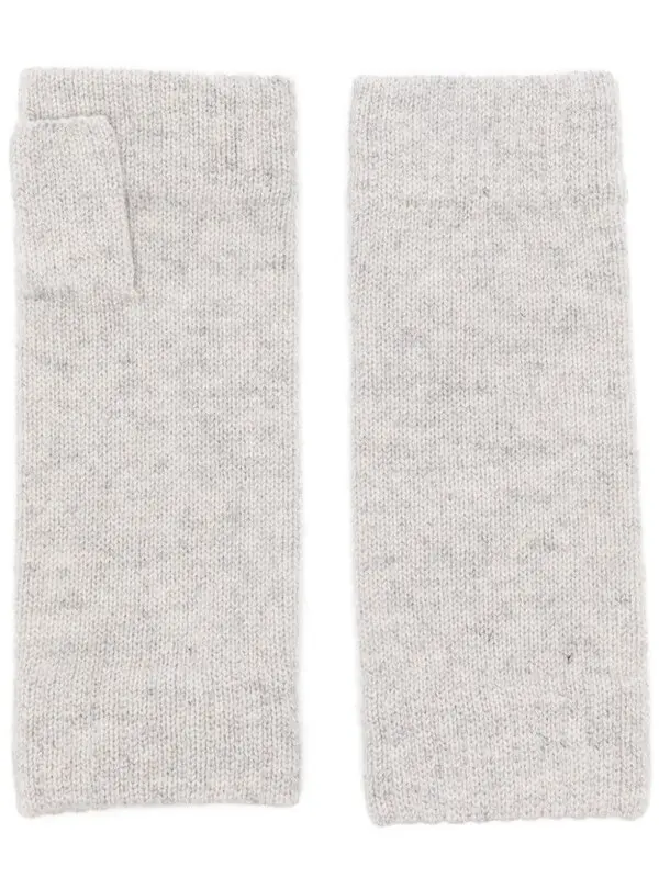 N.peal Fingerless Cashmere Gloves - Grey