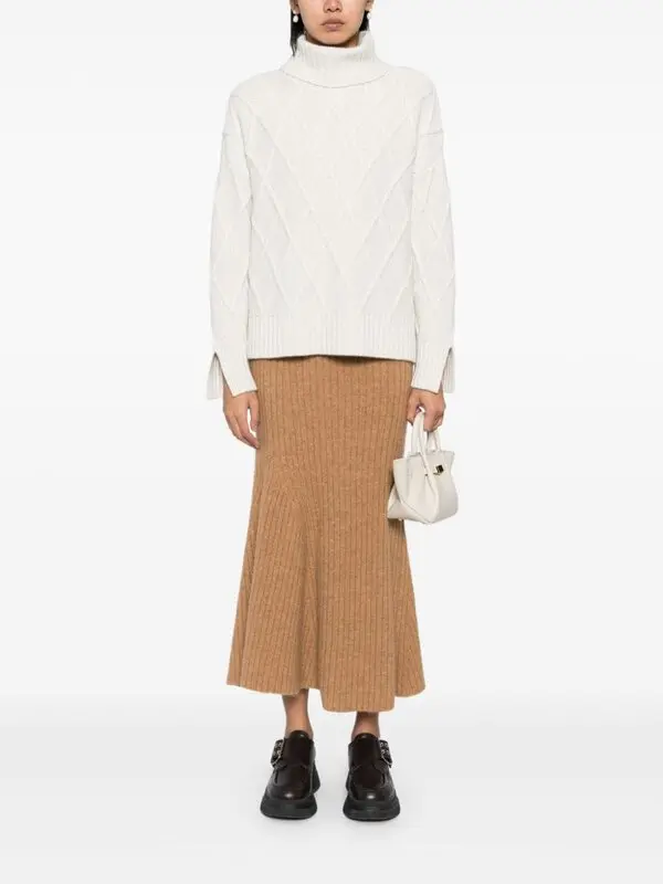 N.peal Diamond-pattern Roll-neck Jumper