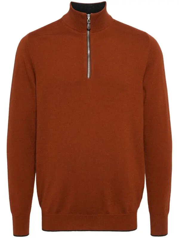 N.peal Carnaby Half-zip Jumper - Orange